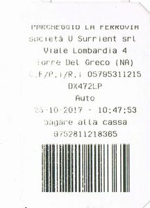 Transport Ticket: Parcheggio La Ferrovia (Parcheggio La Ferrovia ...
