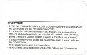 Transport Ticket: Parcheggio La Ferrovia (Parcheggio La Ferrovia ...