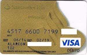 Bank Card: Infinity (Banco Santander Rio, ArgentinaCol:AR-VI-0081.01