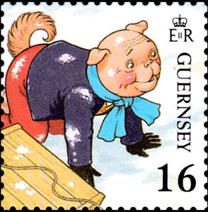 Stamp: Algy Pug (Guernsey(Rupert the Bear and Friends (by Mary ...