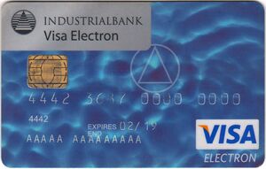Bank Card: Visa Electron (Industrialbank, UkraineCol:UA-VI-0716.01