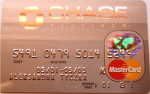 Bank Card: Chase Platinum (Chase Manhattan Bank USA, N.A., United ...