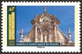 Stamp: Sainte Marie Chapel, Nevers (France(Masterpieces of French ...