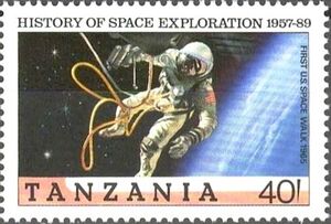 Timbre: First US Space Walk (Tanzanie(20th Anniversary of First Manned ...
