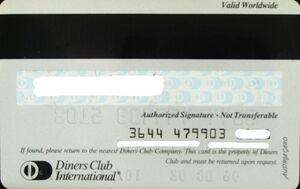 Bank Card: Diners-Club (Diners Club International, CroatiaCol:HR-DC-0001.02