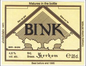 Drink Label: Bink (Brouwerij Kerkom, BelgiumCol:BE-BEER-026336