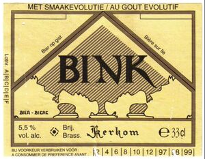 Drink Label: Bink (Brouwerij Kerkom, BelgiumCol:BE-BEER-026338
