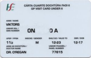 Functional Card: Gp Visit Card Under 6 (Insurance, Ireland(HSE (Health ...