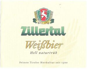 Drink Label: Zillertal Weissbier Hell (Zillertal Bier GmbH, AustriaCol ...