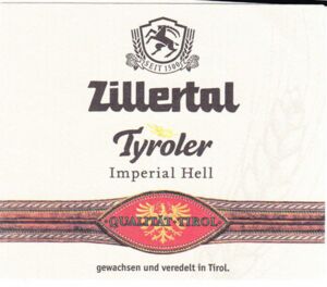 Drink Label: Zillertal Tyroler Imperial Hell (Zillertal Bier GmbH ...