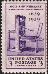 Stamp: Tercentenary of Printing in Colonial America (United States of ...