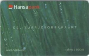 Bank Card: Priorities Card (Hansapank, EstoniaCol:EE-GM-0027