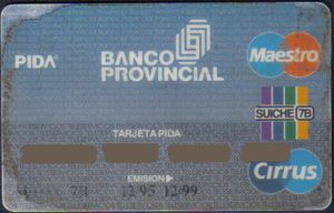 Bank Card: BANCO PROVINCIAL - PIDA (Banco Provincial, VenezuelaCol:VE ...