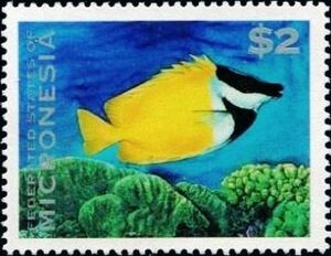 Stamp: Foxface Rabbitfish (Siganus vulpinus) (Micronesia, Federated ...