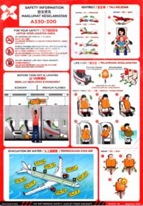 Safety Card: A330-300 (Air Asia X, MalaysiaCol:XAX-MY-0003