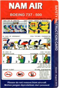 Safety Card: Boeing 737-500 (Nam Air, IndonesiaCol:LKN-ID-0001