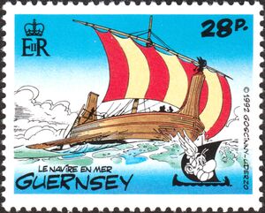 Stamp: Ship at Sea (Le Navire en Mer) (Guernsey("Operation Asterix ...