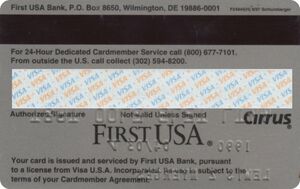 Tarjeta de Banco: First USA - Charter One Bank (First USA Bank, Estados ...