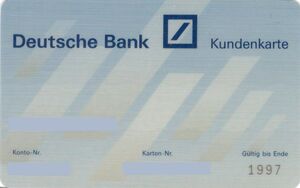Bank Card: Deutsche Bank Kundenkarte (Deutsche Bank, Germany, Federal ...
