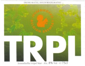 Drink Label: Jessenhofke TRPL (Brouwerij Jessenhofke, BelgiumCol:BE ...