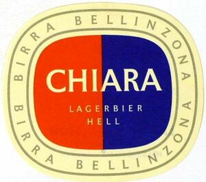 饮料标签: Chiara Lagerbier hell (Brauerei Bellinzona, 瑞士Col:CH-BEER-000310 🏷️