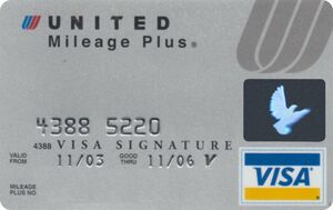 Bank Card: Chase Mileage Plus (Chase, United States of AmericaCol:US-VI ...