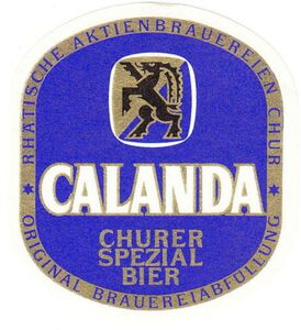 Drink Label: Calanda Churer Spezial Bier (Calanda Getränke AG ...