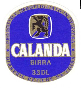 Drink Label: Calanda Birra (Calanda Getränke AG, SwitzerlandCol:CH-BEER ...