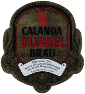 Drink Label: Calanda Bräu dunkel (Calanda Getränke AG, SwitzerlandCol ...