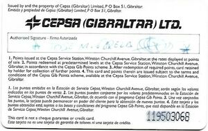 Functional Card: Cepsa Gib (Fuel Stations, Gibraltar(Cepsa) Col:GI-CEPS-001