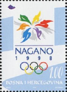 Stamp: Nagano '98 Emblem (Bosnia and Herzegovina(Winter Olympic Games ...