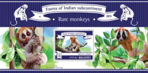 Stamp: Rare Monkeys (Maldives(Fauna of the Indian subcontinent ...