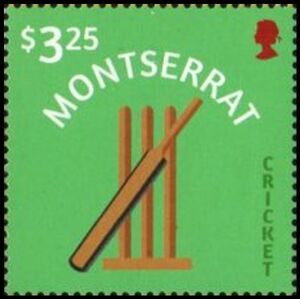 Stamp: Cricket Stamps and Bat (Montserrat(Cricket) Mi:MS 1801,Sn:MS ...