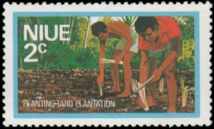 Stamp: Planting Taro (Niue(Food Gathering) Mi:NU 157,Sn:NU 180,Yt:NU ...