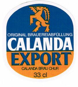 Drink Label: Calanda Export (Calanda Getränke AG, SwitzerlandCol:CH ...