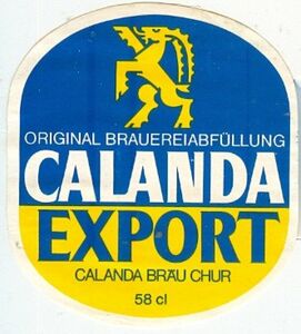 Drink Label: Calanda Export (Calanda Getränke AG, SwitzerlandCol:CH ...