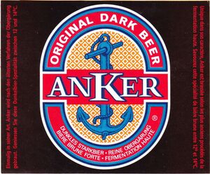 Drink Label: Anker original dark beer (Brasserie Cardinal Fribourg ...