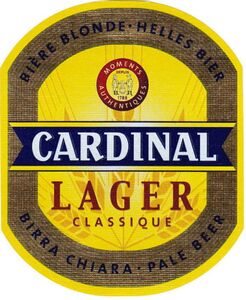 Drink Label: Cardinal Lager (Brasserie Cardinal Fribourg ...