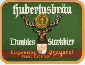 Drink Label: Hubertusbräu Dunkles Starkbier (Brauerei Eichhof AG ...