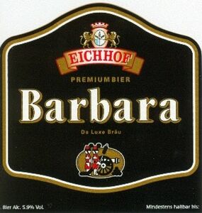 Drink Label: Eichhof Barbara (Brauerei Eichhof AG, SwitzerlandCol:CH ...