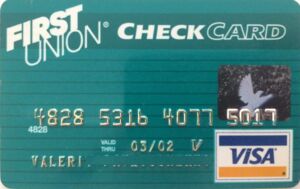 Bank Card: First Union - Check Card (First Union Bank, United States of ...