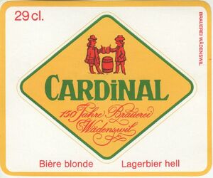 Drink Label: Cardinal Lagerbier hell (Brauerei Wädenswil ...