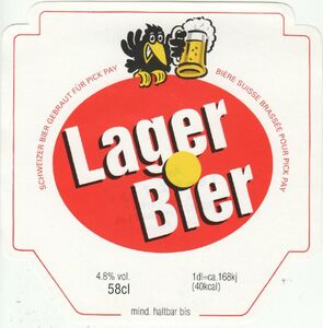Drink Label: Lager Bier (Brauerei Löwengarten Rorschach, SwitzerlandCol ...