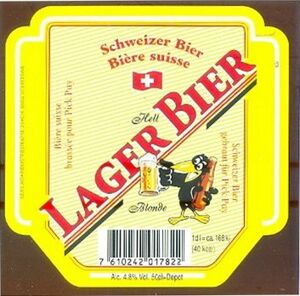Drink Label: Lager Bier (Brauerei Löwengarten Rorschach, SwitzerlandCol ...