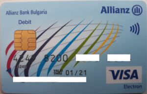 Bank Card: Allianz Bank Visa Electron Debit - 09/16 (Allianz Bank ...