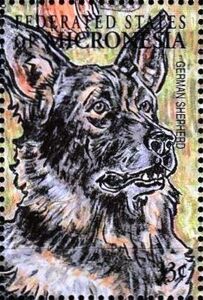 Stamp: German shepherd (Micronesia, Federated States of(Dogs (2000)) Mi ...