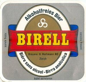 Drink Label: Birell (Brauerei A. Hürlimann Zürich, SwitzerlandCol:CH ...