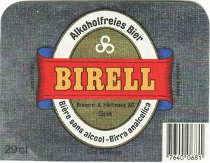 Drink Label: Birell (Brauerei A. Hürlimann Zürich, SwitzerlandCol:CH ...