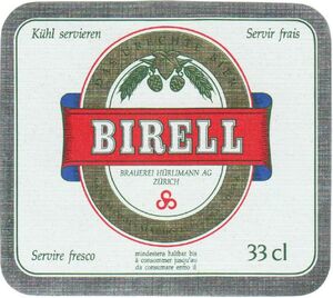 Drink Label: Birell (Brauerei A. Hürlimann Zürich, SwitzerlandCol:CH ...