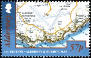 Stamp: 1st edition - Alderney and Bourhou map (Alderney(Maps of ...